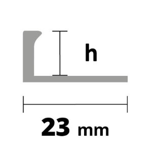 ALU natur L Profil Abschluss Mit Löcher für Entwässerung Basis 23 mm